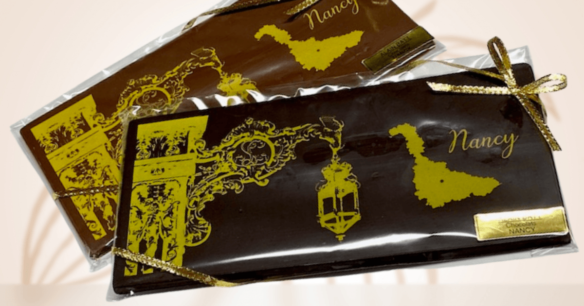 Carte Postale Nancy chocolat - Tablettes messages - Tablettes de chocolat